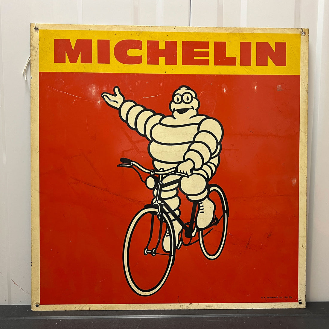 Michelin Bibendum Bicycle Tin Sign – Antique Signs