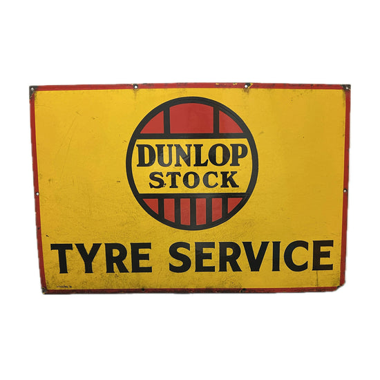 Dunlop Stock Tyre Service Enamel Sign – Antique Signs