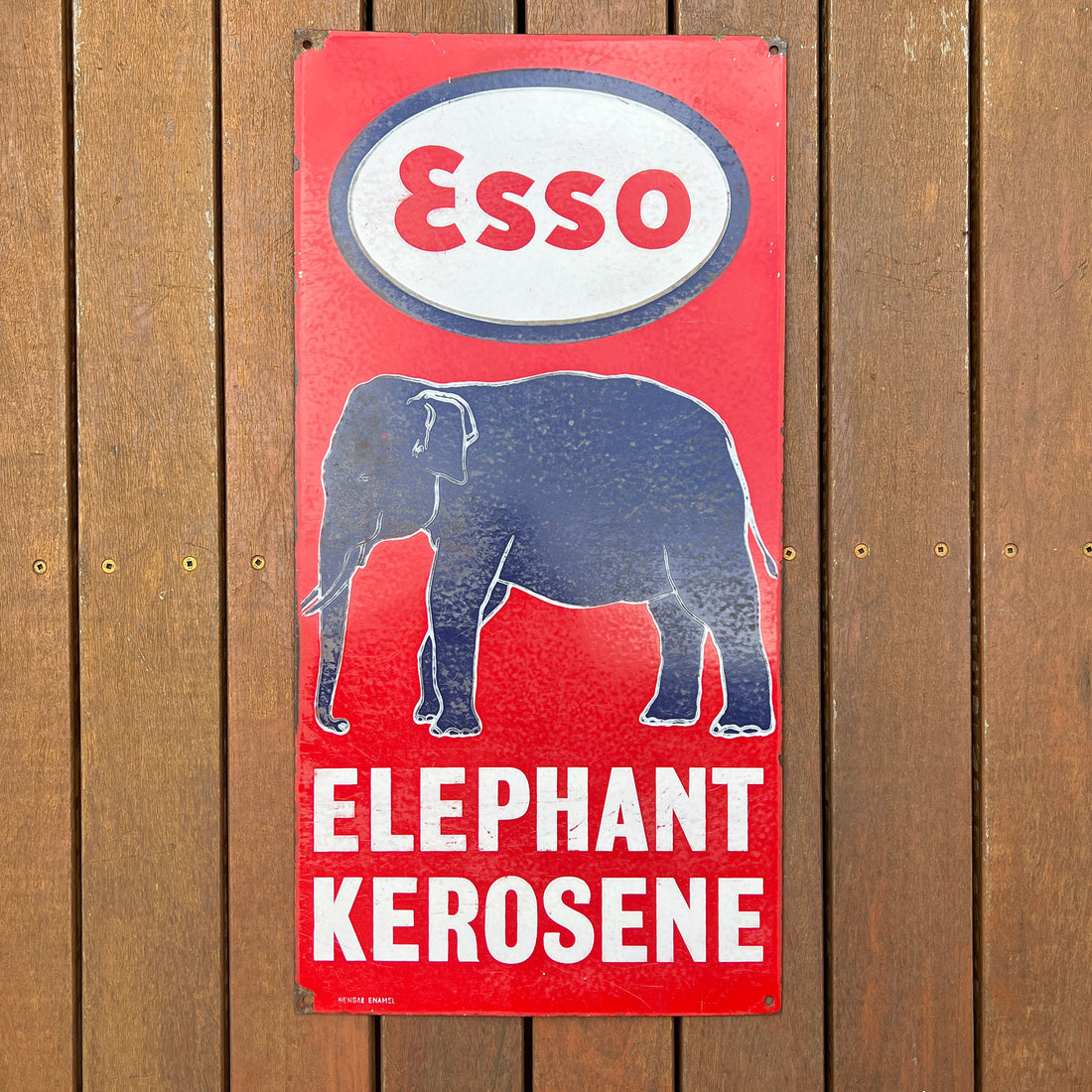 ESSO Elephant Kerosene Enamel Sign - Bengal Enamel – Antique Signs